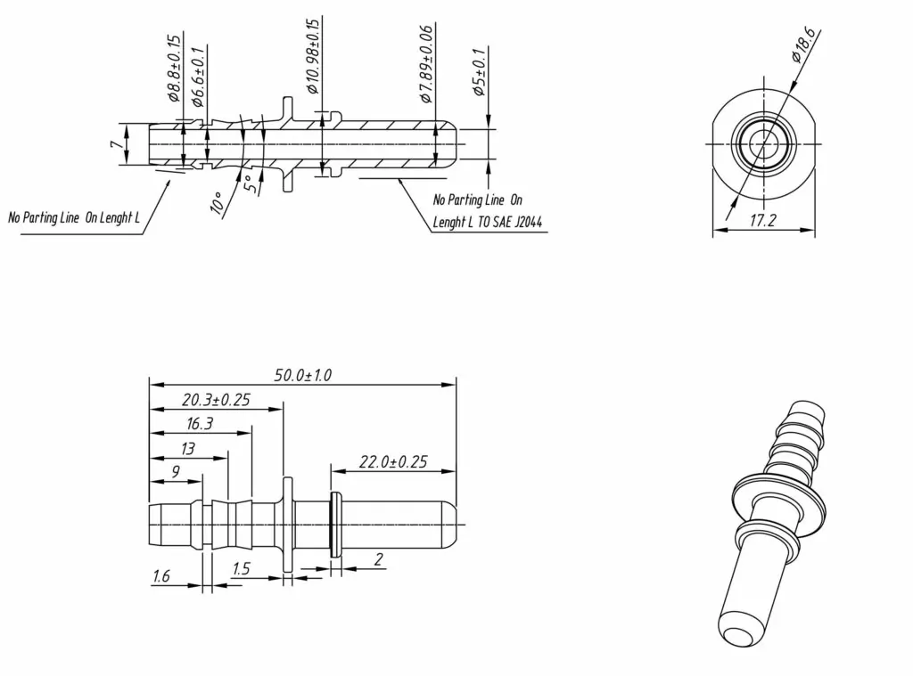 SAE J2044 Quick Connect Ø7.89 (5/16″) Coupling 8mm to OE Connect | obp ...